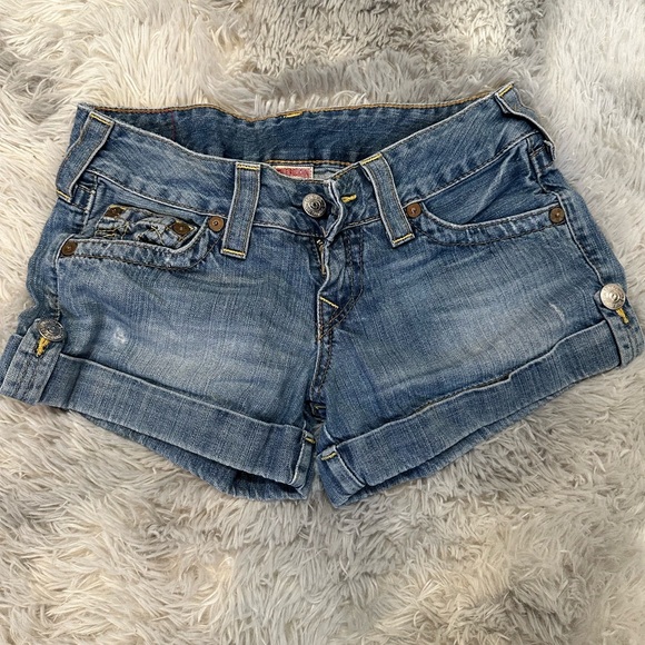 True Religion | Shorts | True Religion Blue Jean Shorts Distressed ...